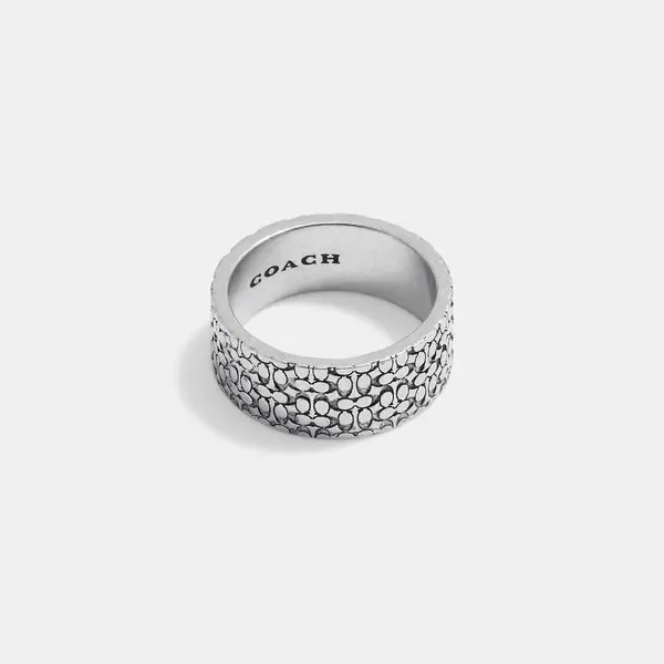 Coach Sterling Signature Ring - Silver