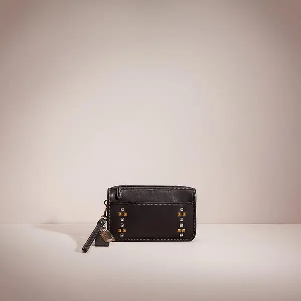 COACH Upcrafted Britt Wristlet - Brass/black