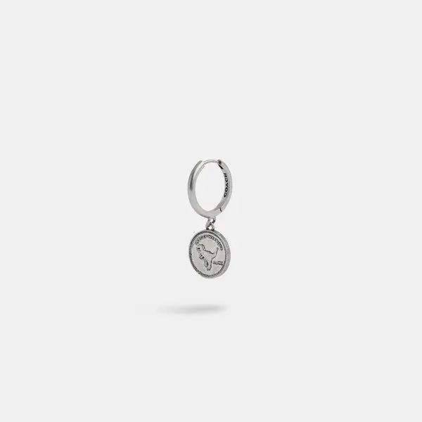 COACH® Sterling Coin Single Huggie Earring