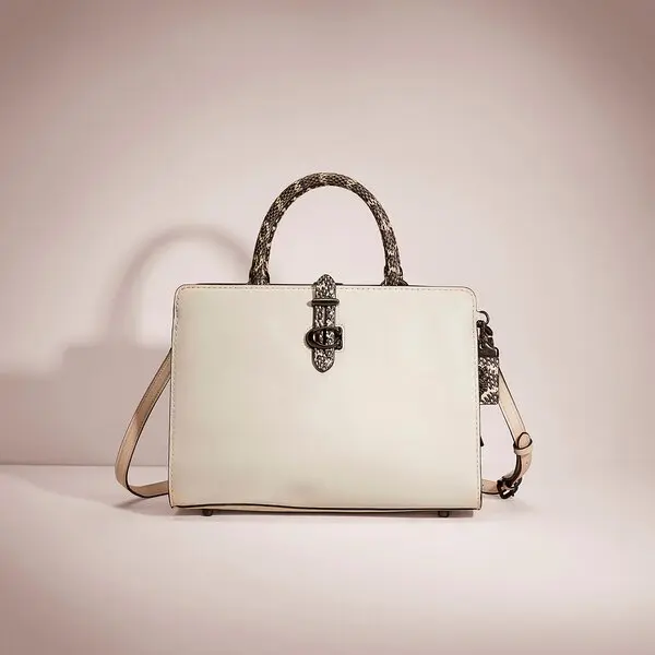 Coach Restored Serra Satchel In Colorblock - Pewter/Chalk Multi 