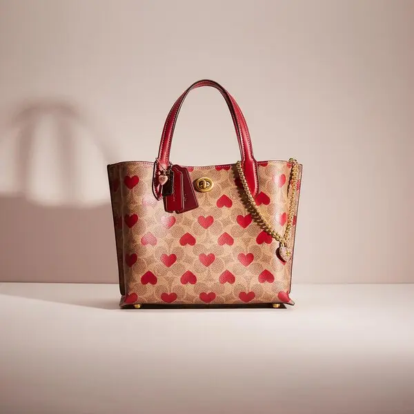 COACH Upcrafted Willow Tote 24 In Signature Canvas With Heart Print