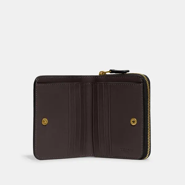COACH Essential Billfold Wallet In Polished Pebble Leather - Brass/black
