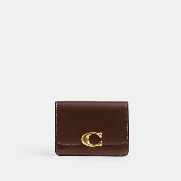 COACH Bandit Card Case - Brass/maple