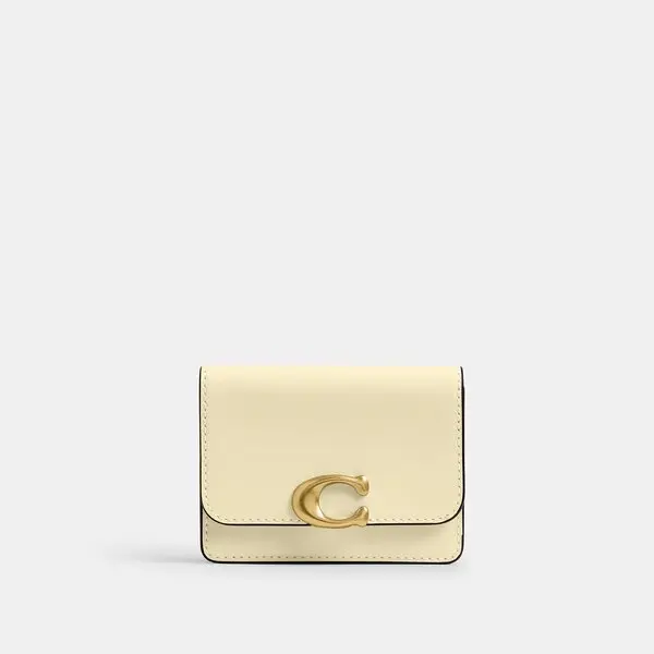 COACH Bandit Card Case - Brass/moonlight
