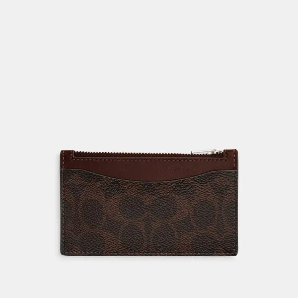 COACH Zip Card Case In Signature Canvas - Maple
