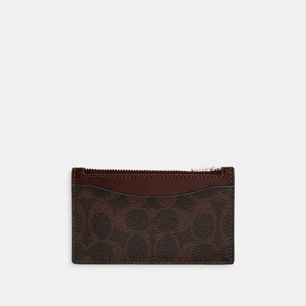 COACH Zip Card Case In Signature Canvas - Maple