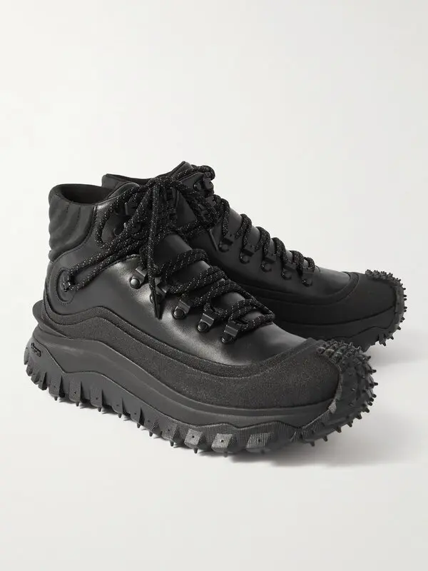 Moncler Trailgrip Gtx Leather Hiking Boots - Black