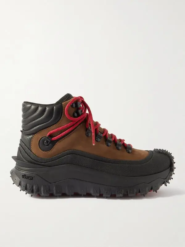 Moncler Trailgrip Gtx Leather Hiking Boots - Red