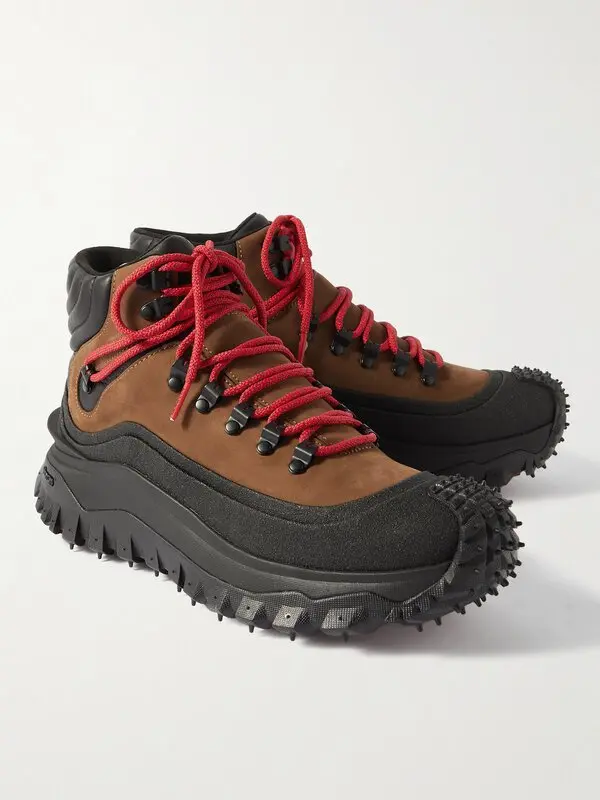 Moncler Trailgrip Gtx Leather Hiking Boots - Red