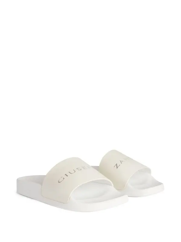 GIUSEPPE ZANOTTI Brett Flat Slides - White