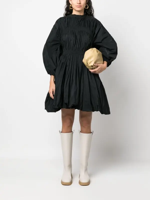 JIL SANDER Long-sleeved Pleated Minidress