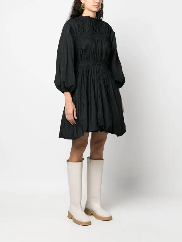 JIL SANDER Long-sleeved Pleated Minidress