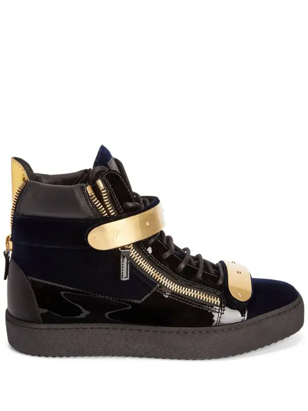 GIUSEPPE ZANOTTI Coby Double-straps Mid-top Sneakers - Blue
