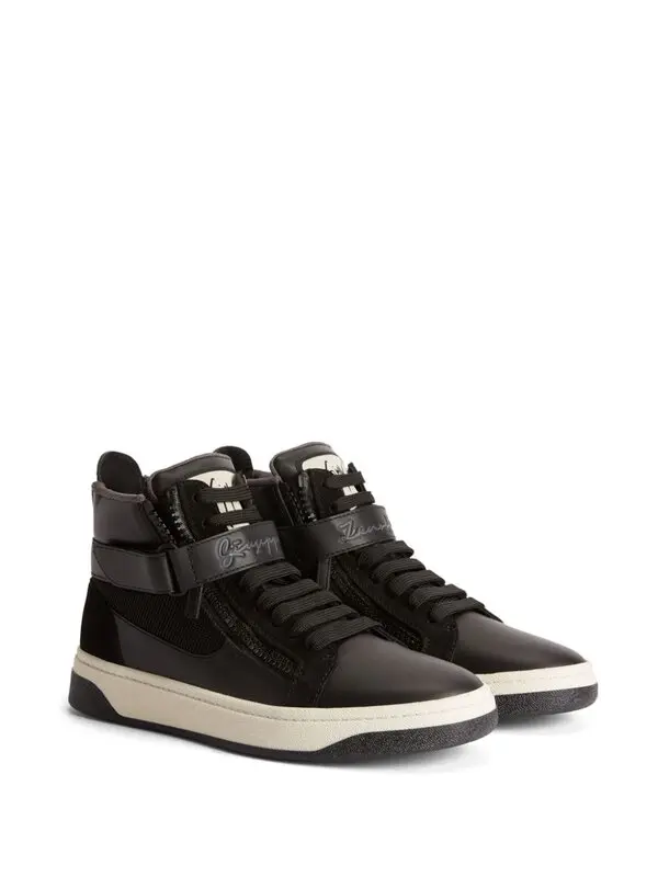 GIUSEPPE ZANOTTI Leather High-top Sneakers - Brown