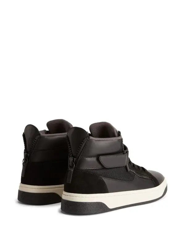 GIUSEPPE ZANOTTI Leather High-top Sneakers - Brown