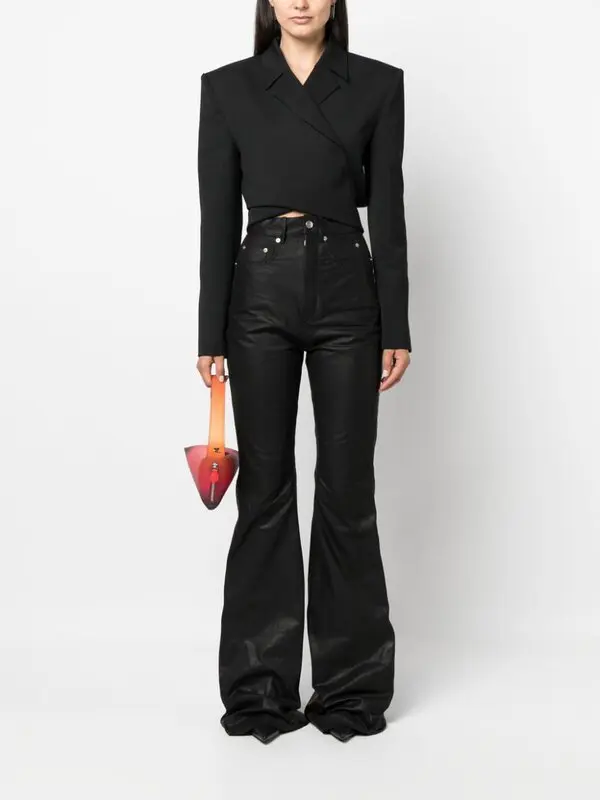 SSHEENA Wrap Cropped Blazer - Black