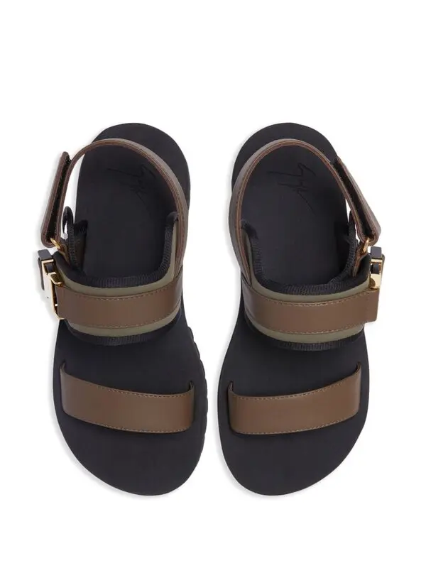 GIUSEPPE ZANOTTI Mederic Leather Sandals - Green
