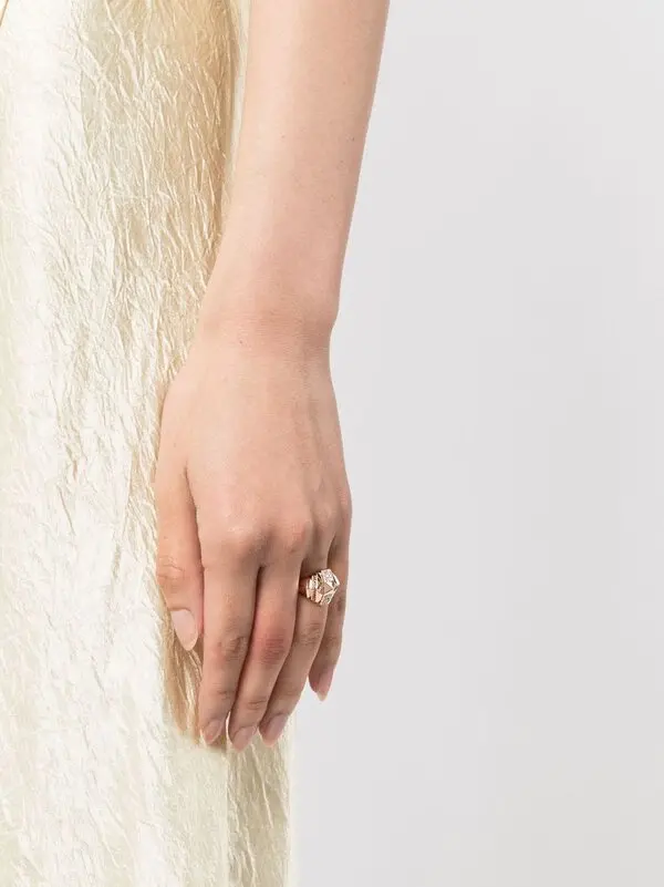 STATEMENT 18kt Rose Diamond Pyramid Ring - Gold