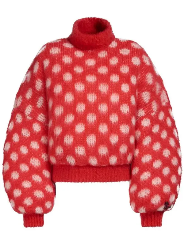 Marni Polka-dot Intarsia Jumper - Red
