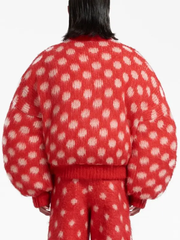 Marni Polka-dot Intarsia Jumper - Red