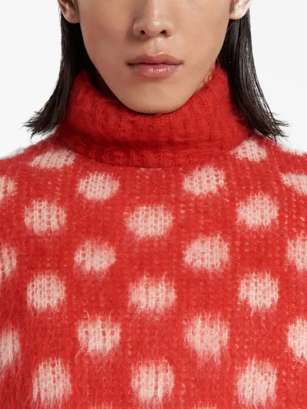 Marni Polka-dot Intarsia Jumper - Red