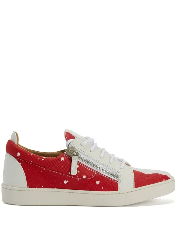 GIUSEPPE ZANOTTI Frankie Double-zip Low-top Sneakers - Red