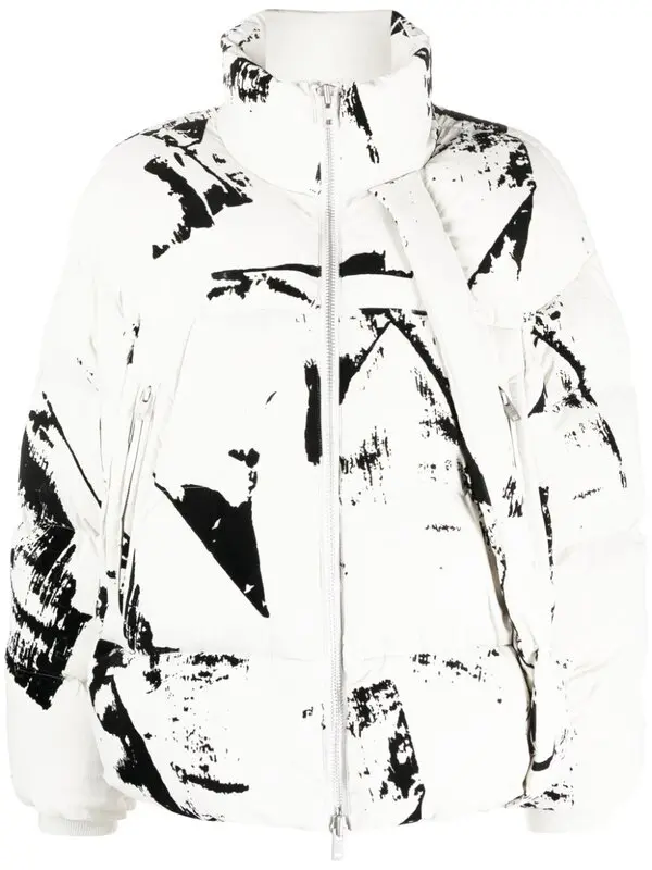 Y3 Paint Splatter Puffer Jacket