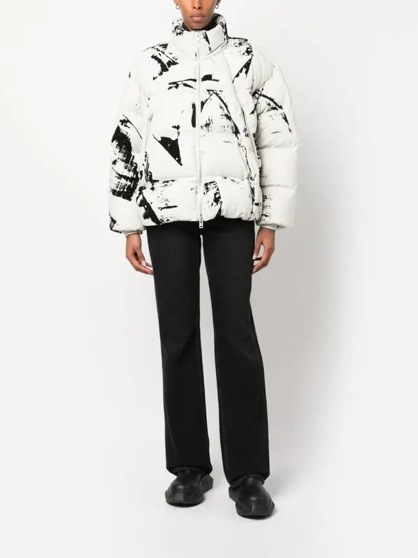 Y3 Paint Splatter Puffer Jacket