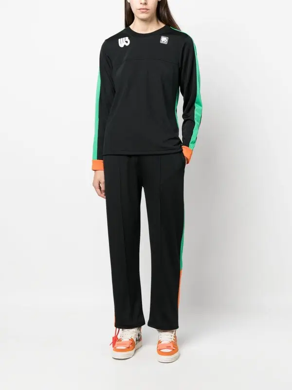 WALES BONNER Logo-patch Organic-cotton Sweatshirt - Black