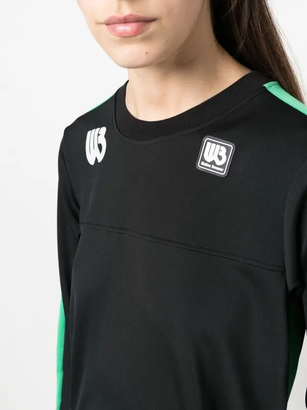 WALES BONNER Logo-patch Organic-cotton Sweatshirt - Black