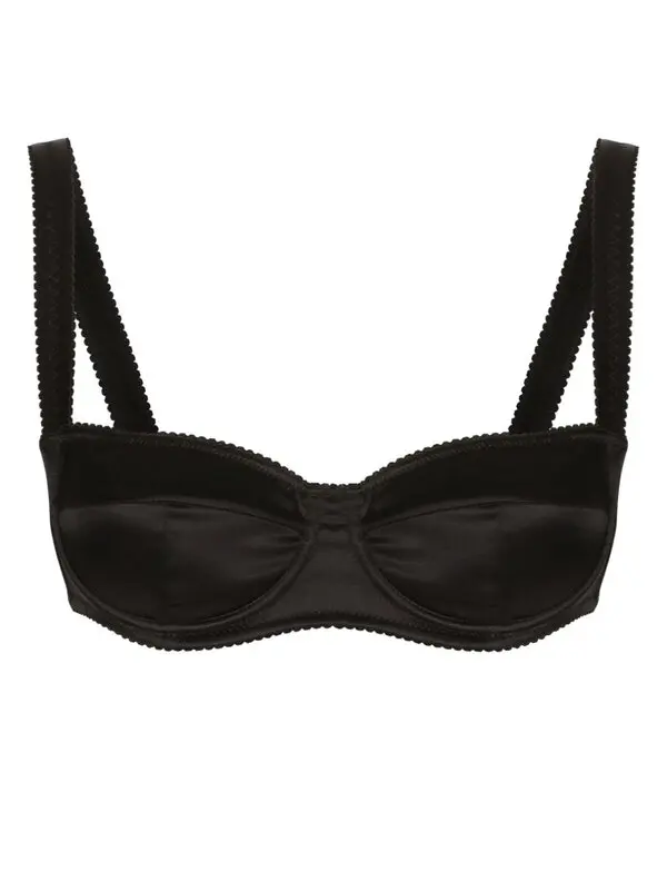 Dolce & Gabbana Satin-finish Balconette-style Bra - Black