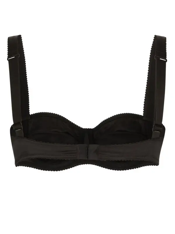 Dolce & Gabbana Satin-finish Balconette-style Bra - Black