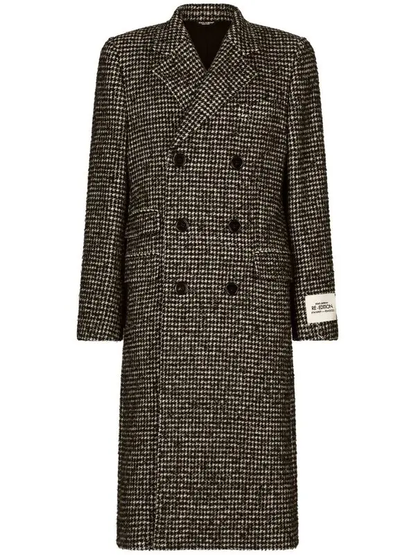 Dolce & Gabbana Houndstooth Wool Coat