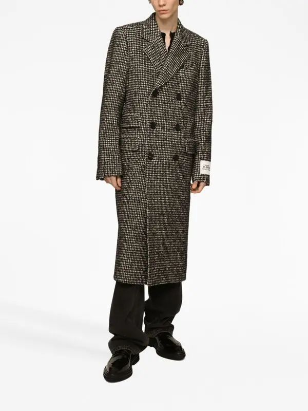 Dolce & Gabbana Houndstooth Wool Coat