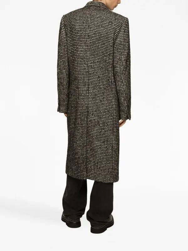 Dolce & Gabbana Houndstooth Wool Coat