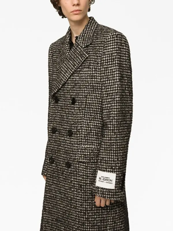Dolce & Gabbana Houndstooth Wool Coat
