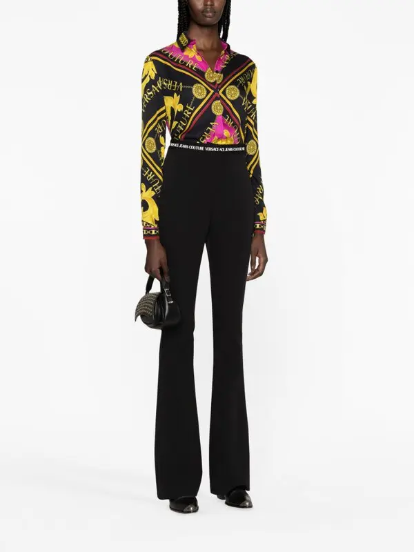 Versace Logo Couture-print Shirt - Black