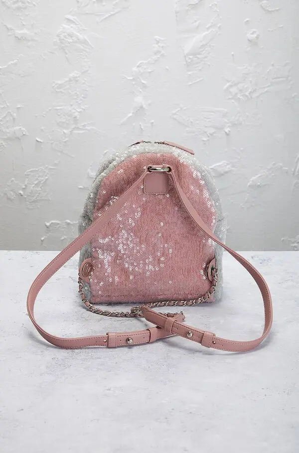 Chanel Sequin Waterfall Backpack In Pink
