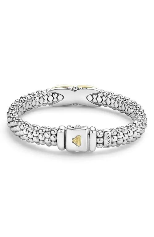 Lagos Sterling And 18k Gold Embrace Bracelet