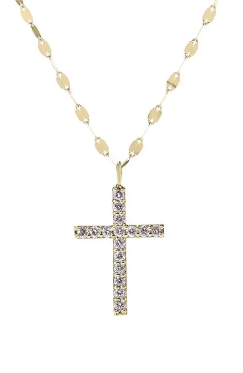 Lana Jewelry 14k Gold Diamond Cross Pendant Necklace - Yellow Gold