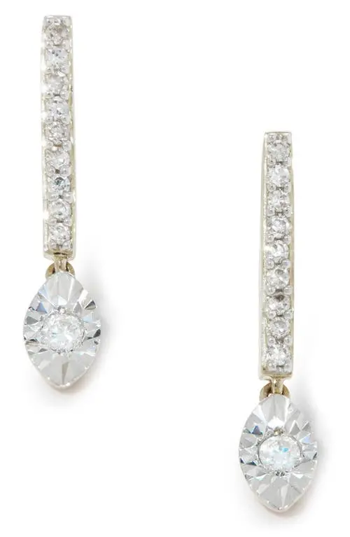 Monica Vinader 14k Gold Diamond Marquise Drop Earrings - 14kt Solid Gold/diamond