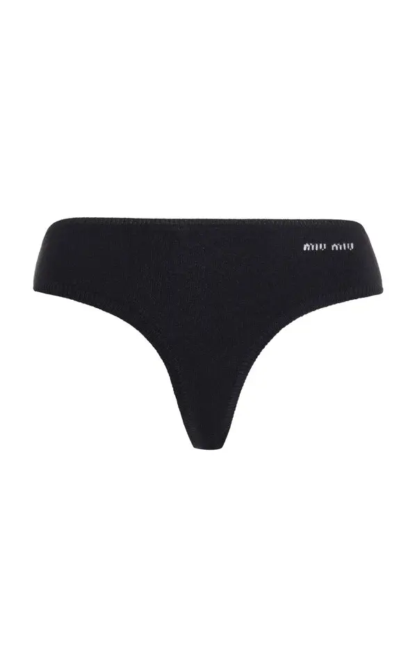 Miu Miu Cashmere Panties - Black