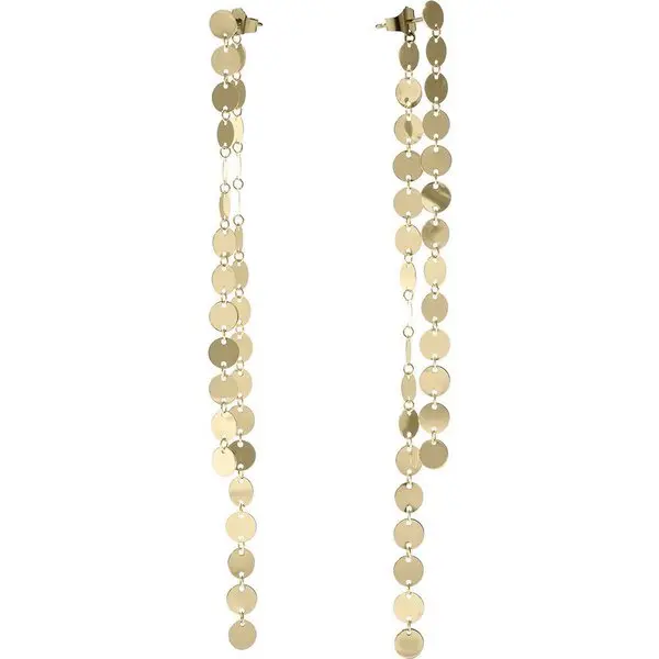 Lana Jewelry 14k Gold Laser Disc Front/back Earrings - Yellow Gold