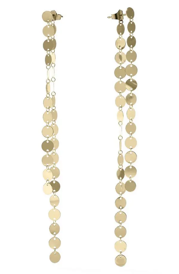 Lana Jewelry 14k Gold Laser Disc Front/back Earrings