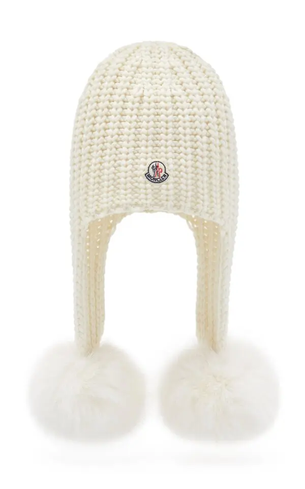 Moncler Pom-pom Trapper Hat - White