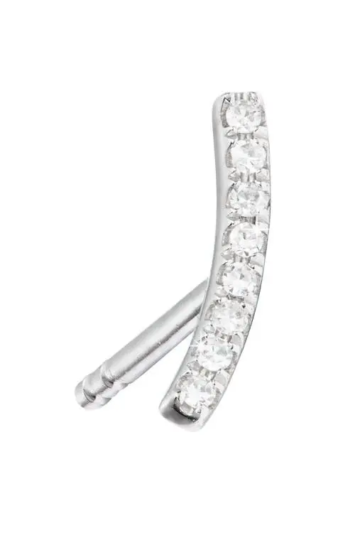 Meira T Curved Diamond Bar Stud Earrings