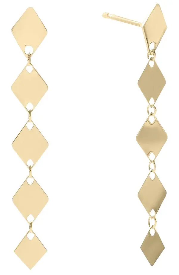 Lana Jewelry 14k Gold Kite Chain Drop Earrings