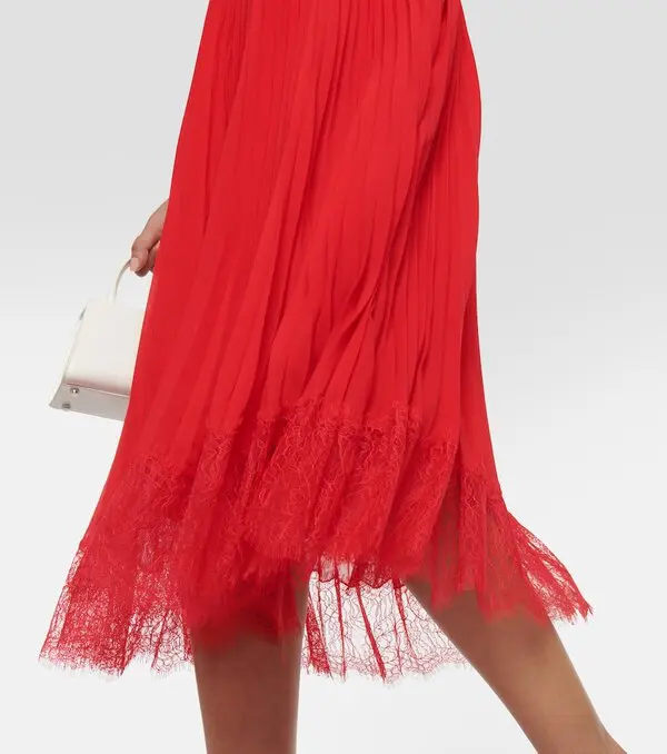 Self-Portrait Off-Shoulder Chiffon Midi Dress In Red - 30% Off |  Editorialist
