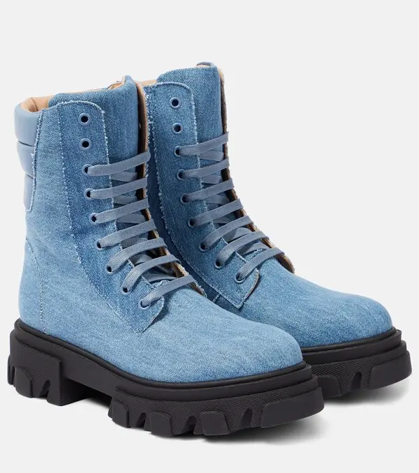 GIA BORGHINI Gia 35 Denim Combat Boots