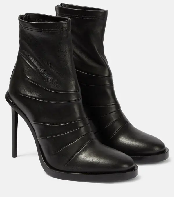 ANN DEMEULEMEESTER Carol Leather Ankle Boots - Black
